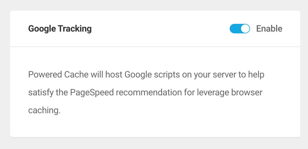 Google Tracking – Powered Cache Documentation