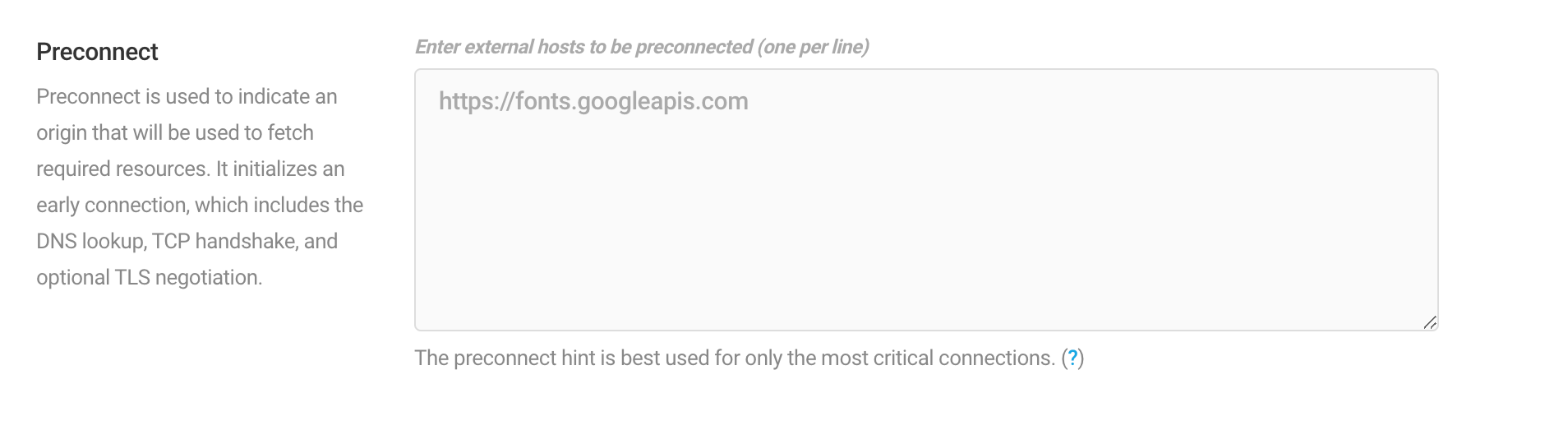 Preconnect Resources – Powered Cache Documentation