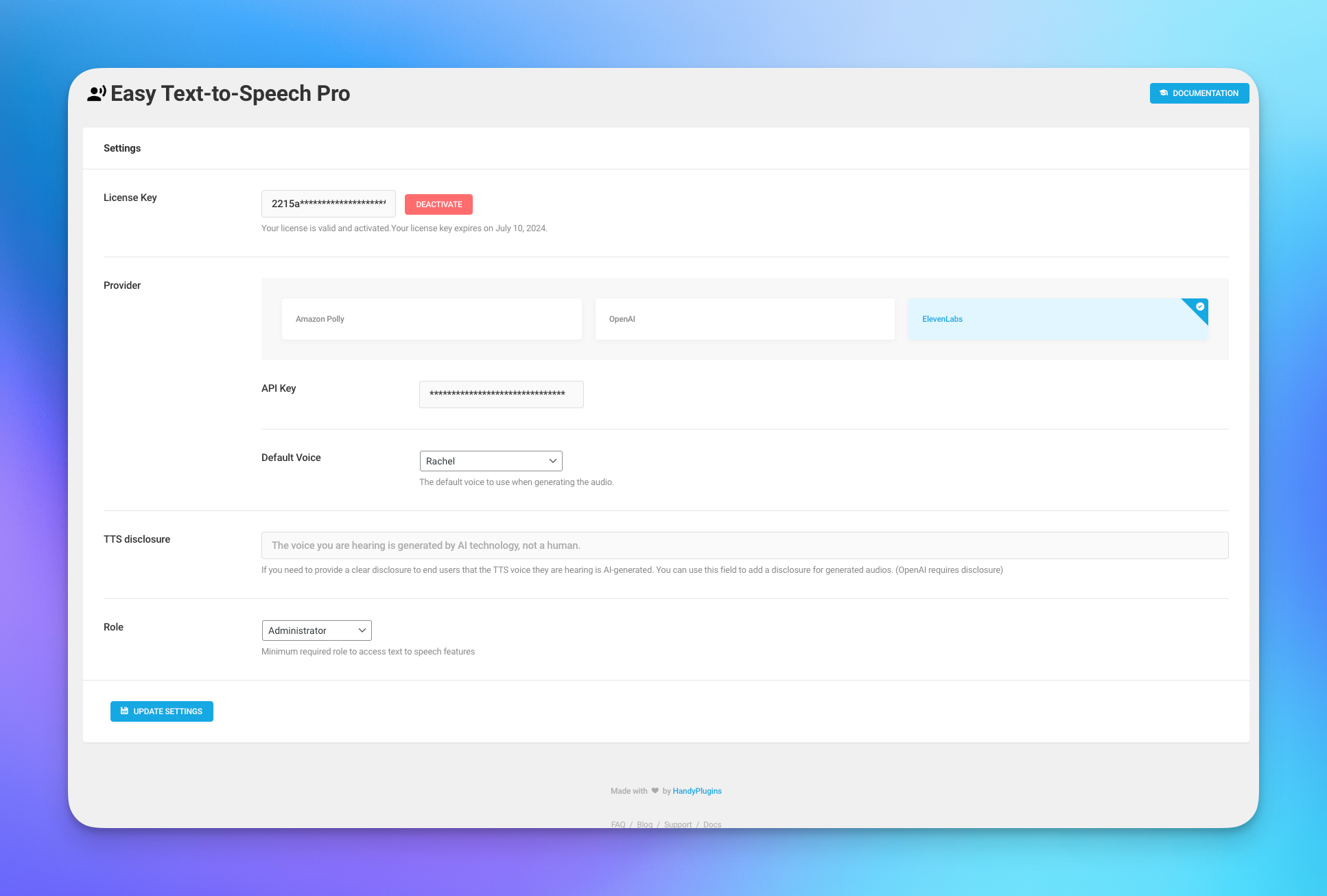 Easy Text-to-Speech for WordPress