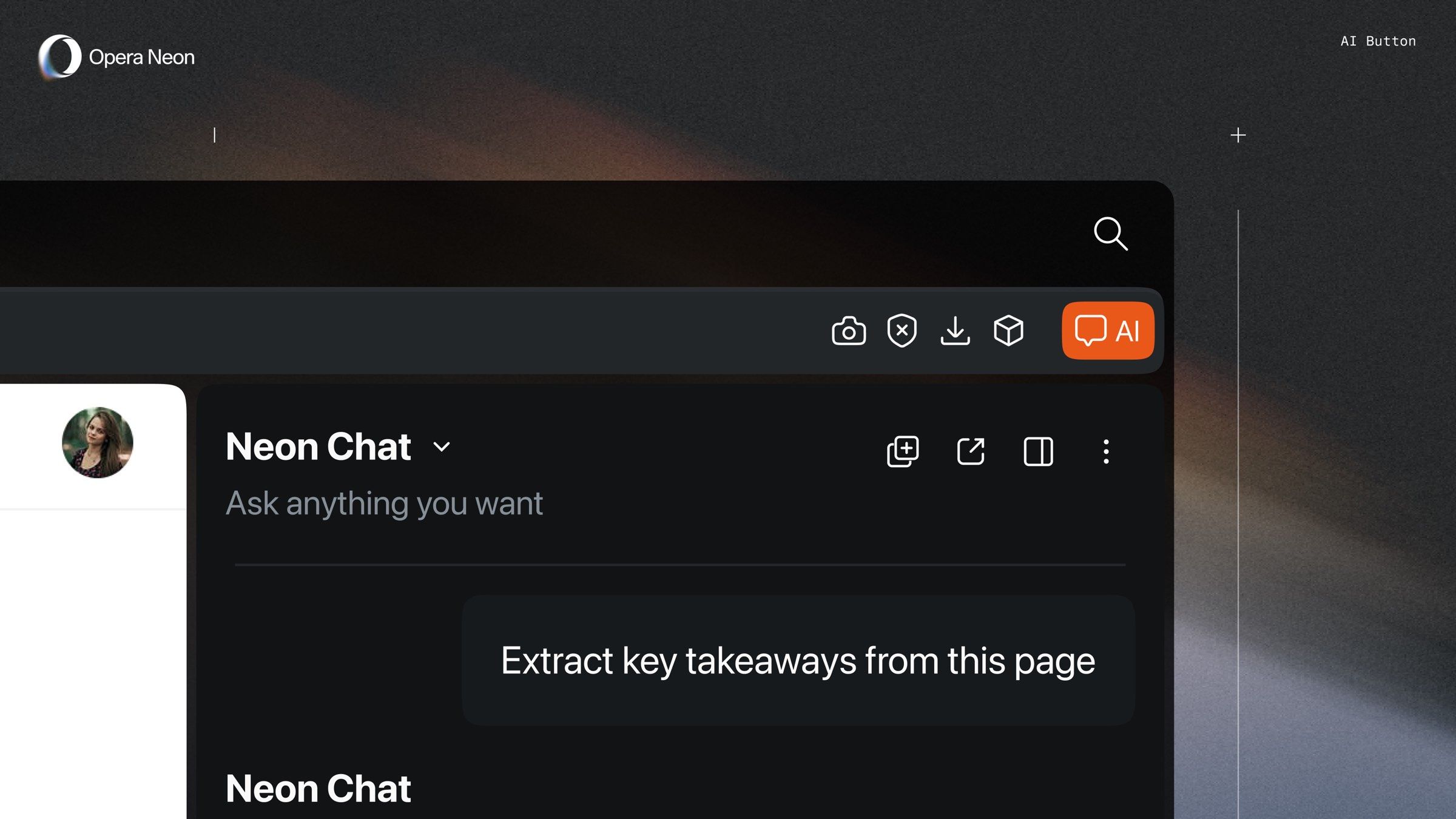 Opera Neon, 1 dakikalık derin araştırma moduyla güncellendi